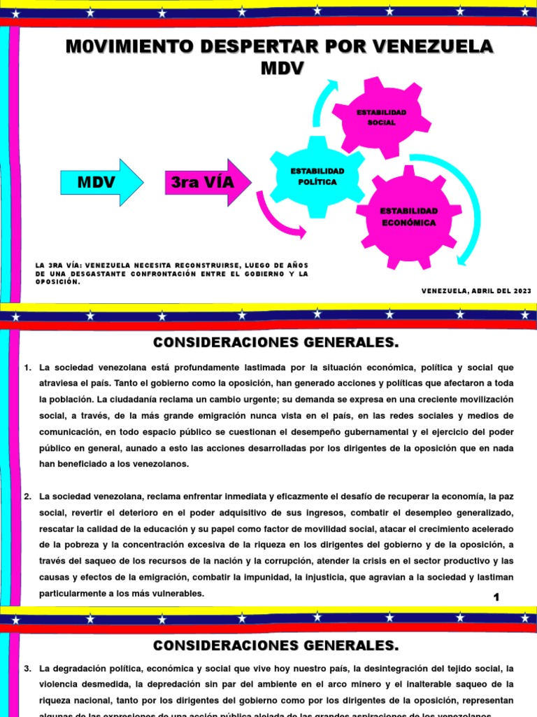 Movimiento Despertar Por Venezuela (MDV) | PDF