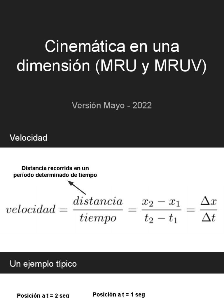 Cinemática en 1D PDF | PDF | Velocidad | Aceleración