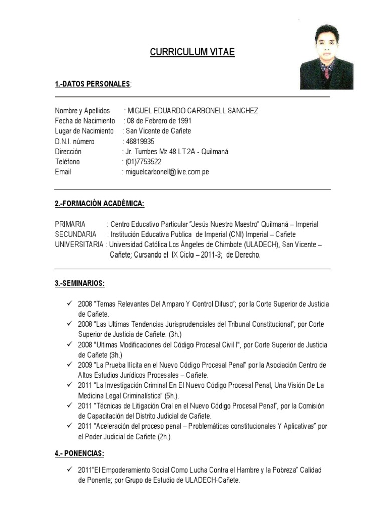 Curriculum Vitae | Descargar gratis PDF | Justicia | Crimen y violencia