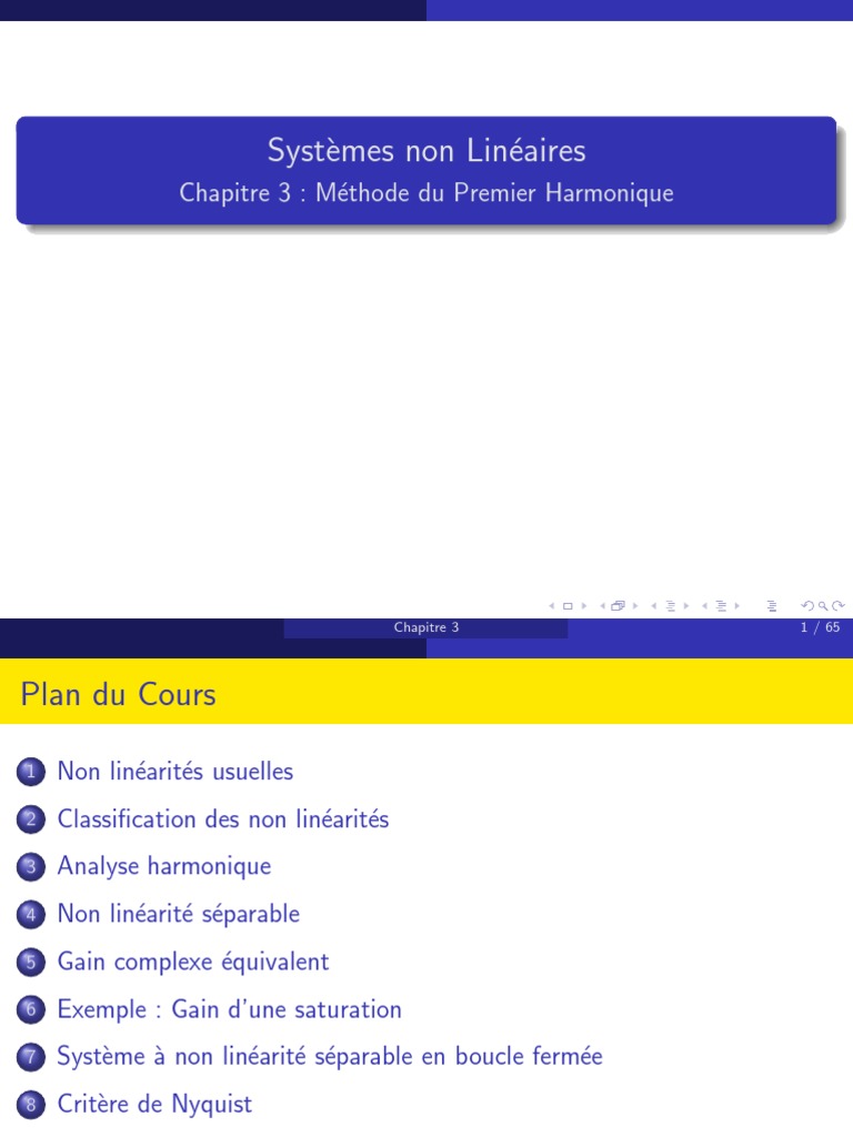 Chapitre III - SNL - Premier Harmonique | PDF | Théorie des systèmes | Algorithmes