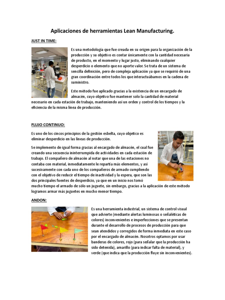 Aplicación de Herramientas Lean Manufacturing | PDF | Lean ...