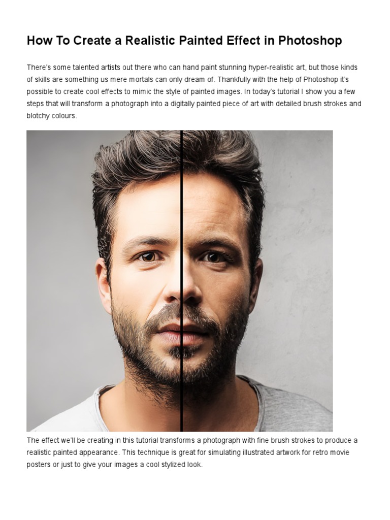 How To Create A Realistic Painted Effect in Photoshop PDF | Download ... How To Create A Realistic Painted Effect in Photoshop PDF | Download ...