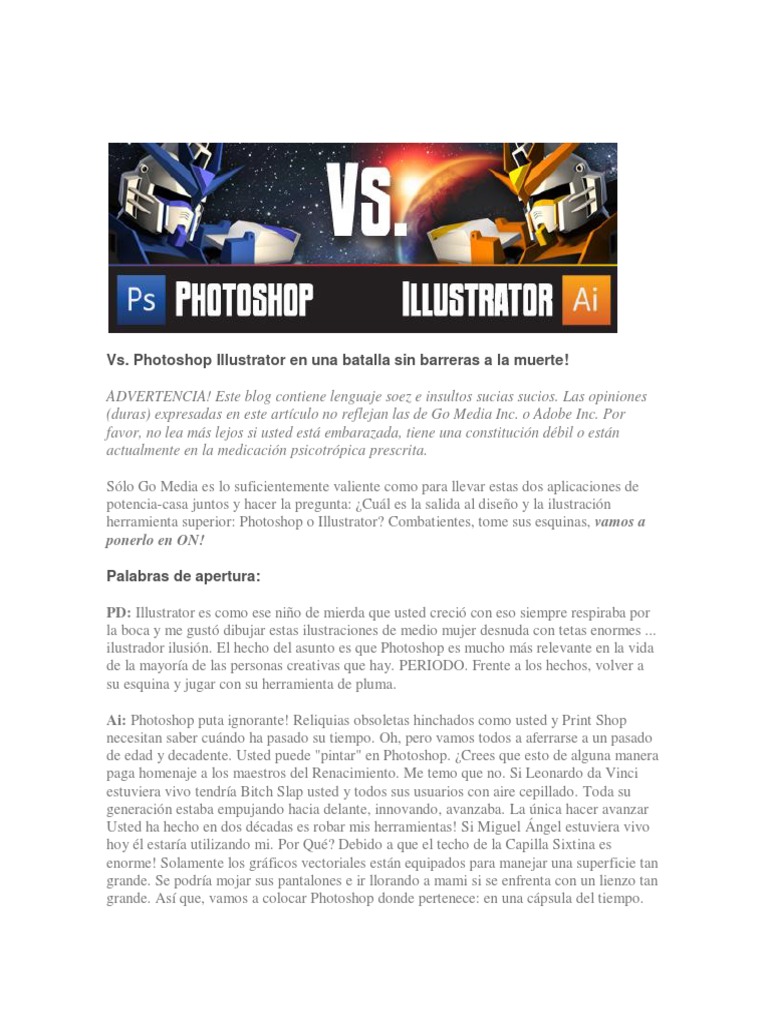 Photoshop Vs Illustrator PDF | PDF | Ilustrador Adobe | Software