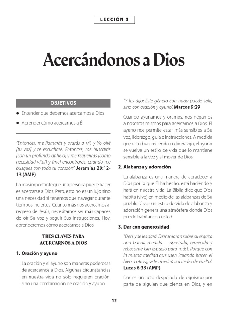 Tres claves para acercarse a Dios | PDF | Oración | Dios