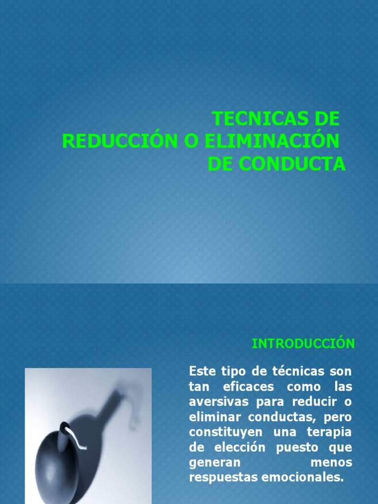 Tecnicas Conductuales | PDF | Comportamiento | Aprendizaje