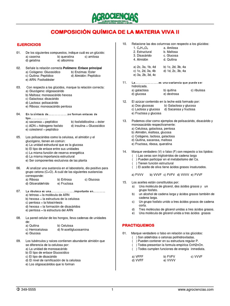 2.1 Guía de Práctica SERES VIVOS II SC | PDF | Glucosa | Carbohidratos