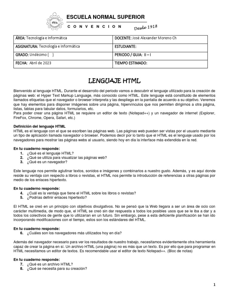 HTML - Guia PDF | PDF | HTML | Página web