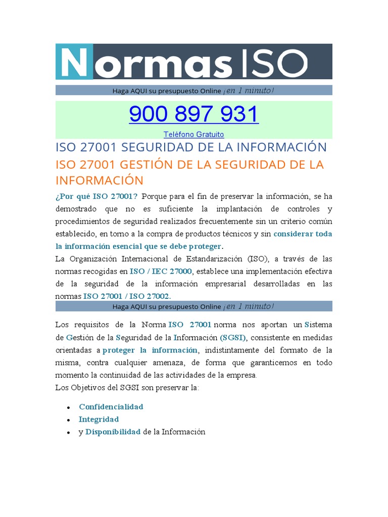 Norma ISO 27001 | PDF