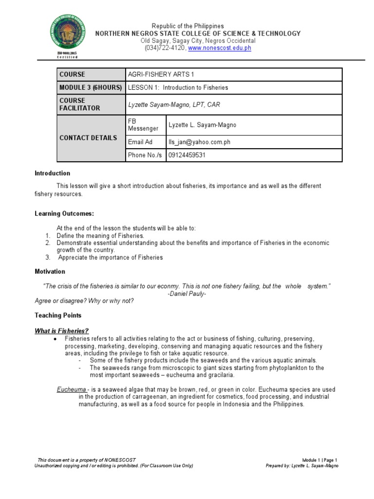 Magno AFA 1 Module 3 Endterm | PDF | Smoking (Cooking) | Fish