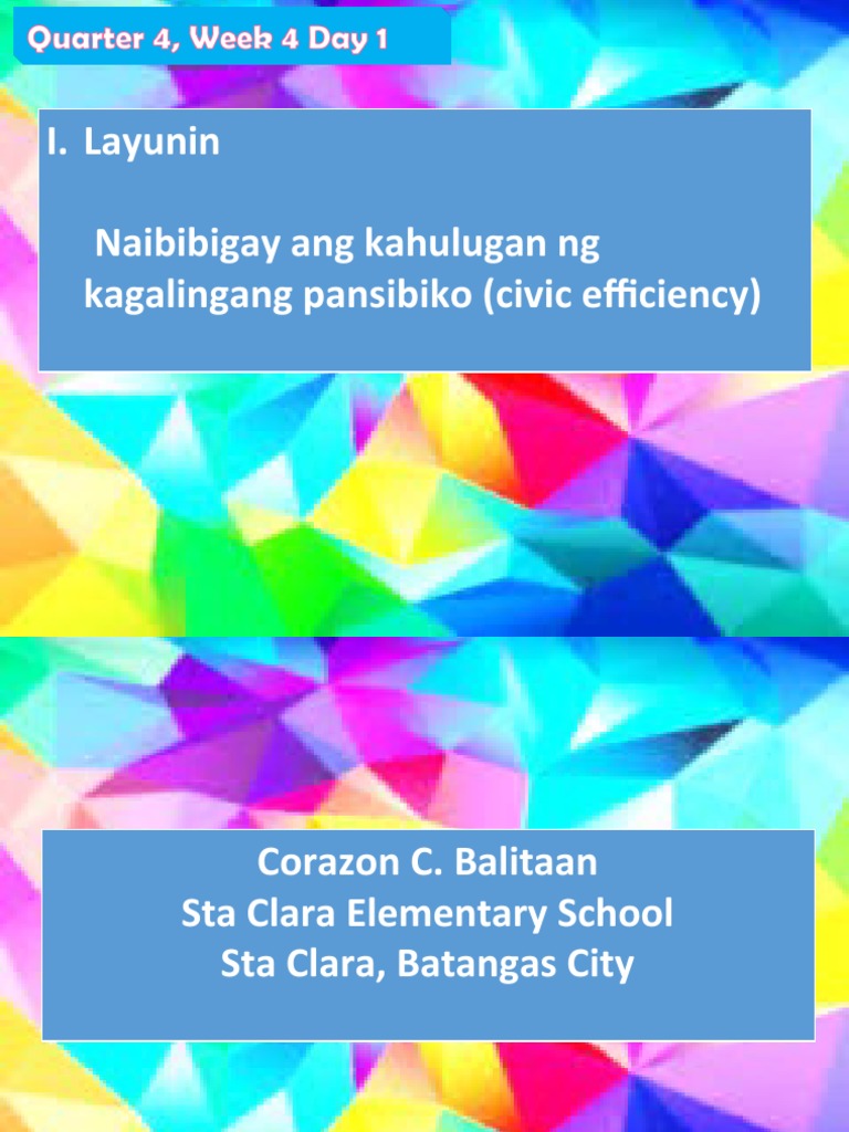 Q4 Week 4 Day 1 Kahulugan NG Gawaing Pansibiko | PDF