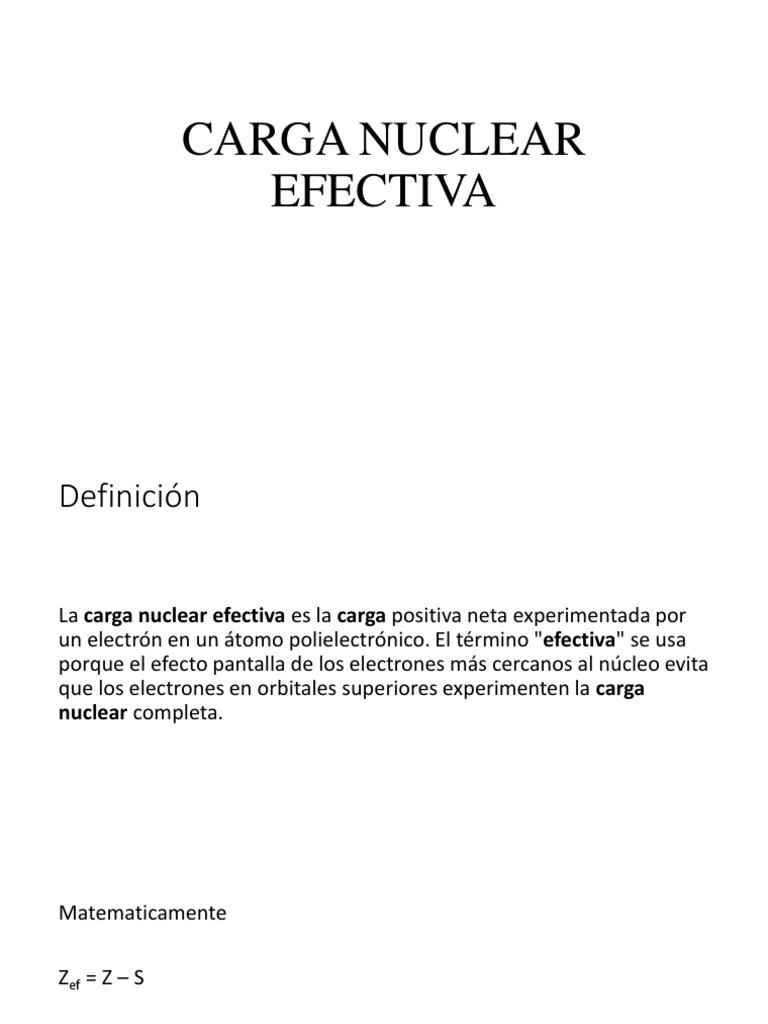 Carga Nuclear Efectiva | PDF