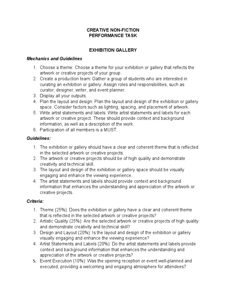 Performance Task - Creative Non-Fiction | PDF