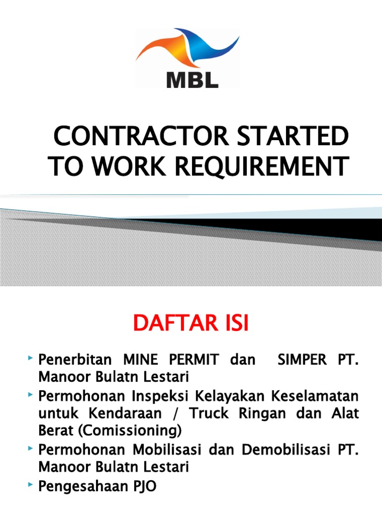 Contractor Started To Work Requirement | PDF