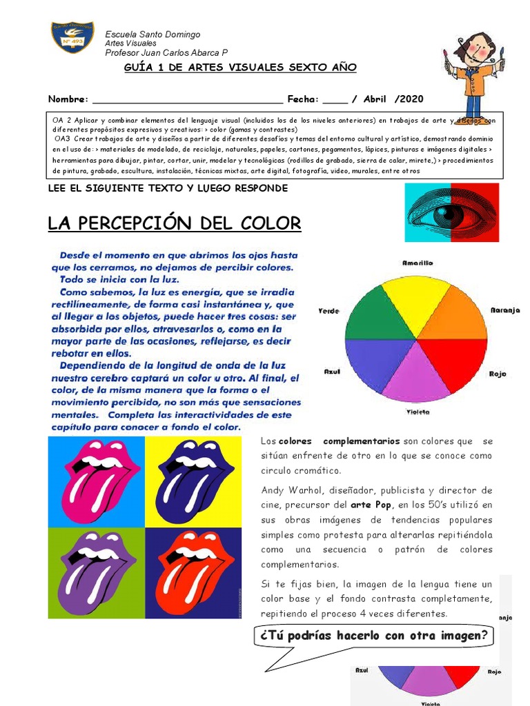 Guía de Artes Visuales: Percepción del Color | PDF | Color | Pinturas