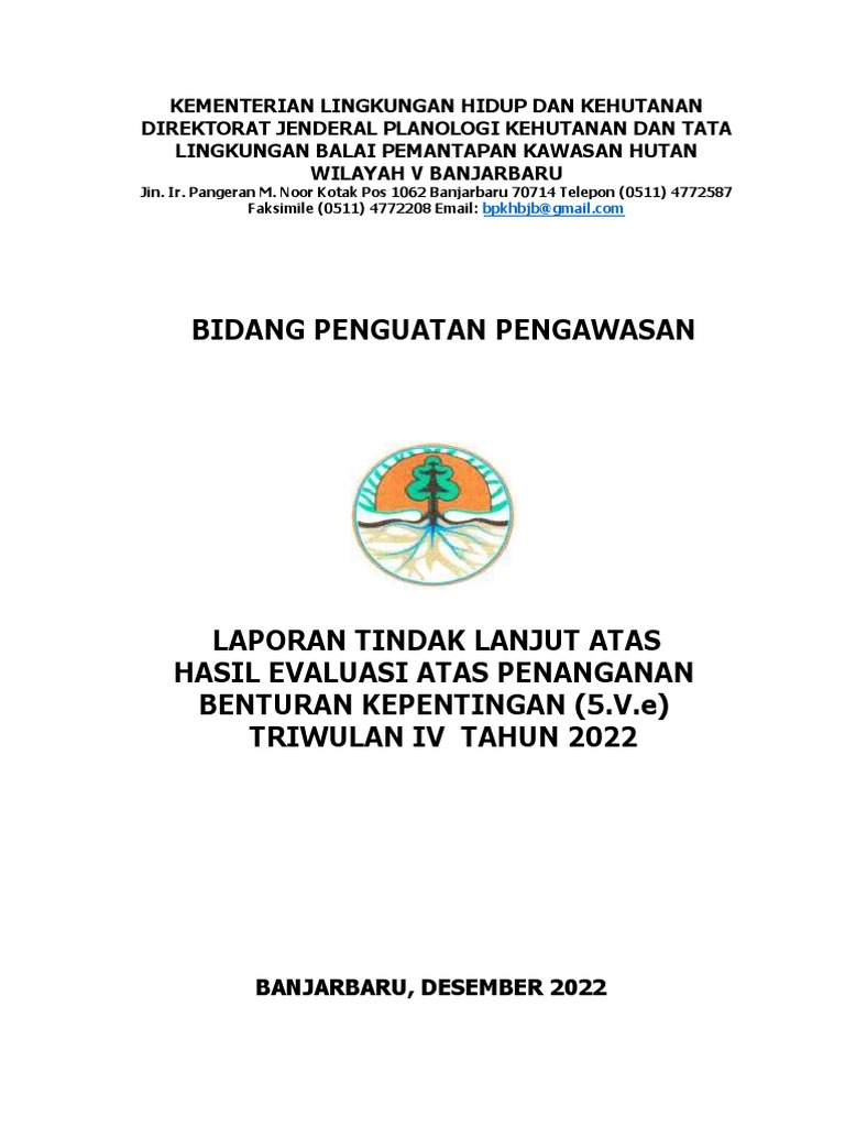 Laporan Tindak Lanjut Hasil Evaluasi Atas Penanganan Benturan ...