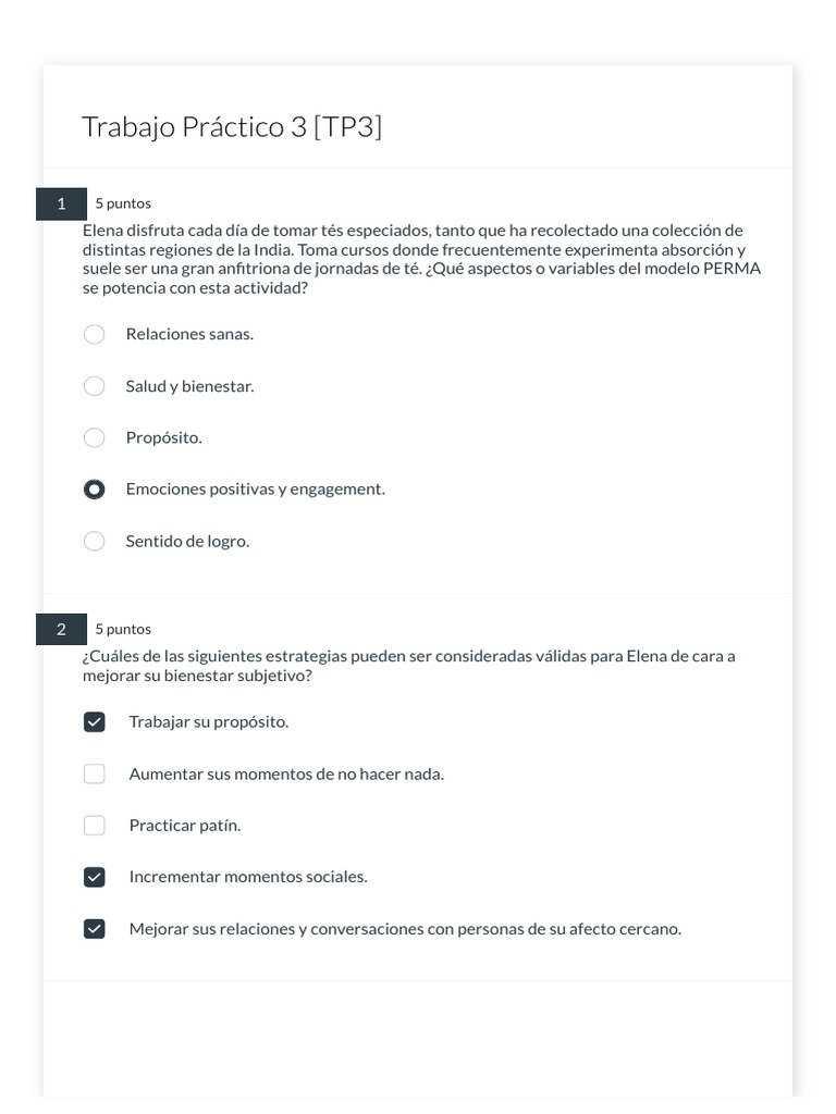 Trabajo Práctico 3 (TP3) - Puntaje 95 | PDF | Bienestar | Las emociones