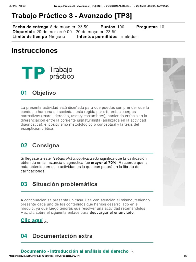Trabajo Práctico 3 - Avanzado (Tp3) - Introduccion Al Derecho 20-Mar ...