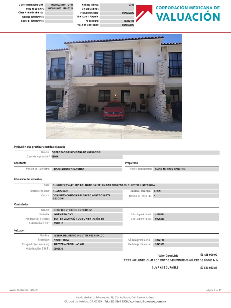 AVALUO | PDF | Valoración (Finanzas) | Condominio