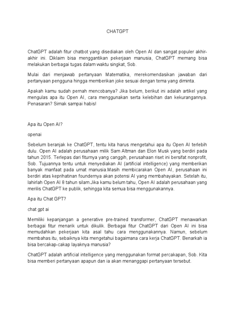 CHATGPT | PDF | Karier & Perkembangan | Komputer