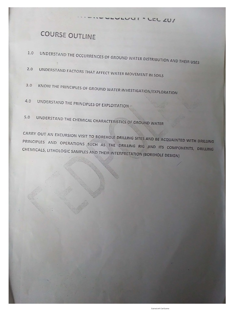 Hydrogeology Cec 207 | PDF