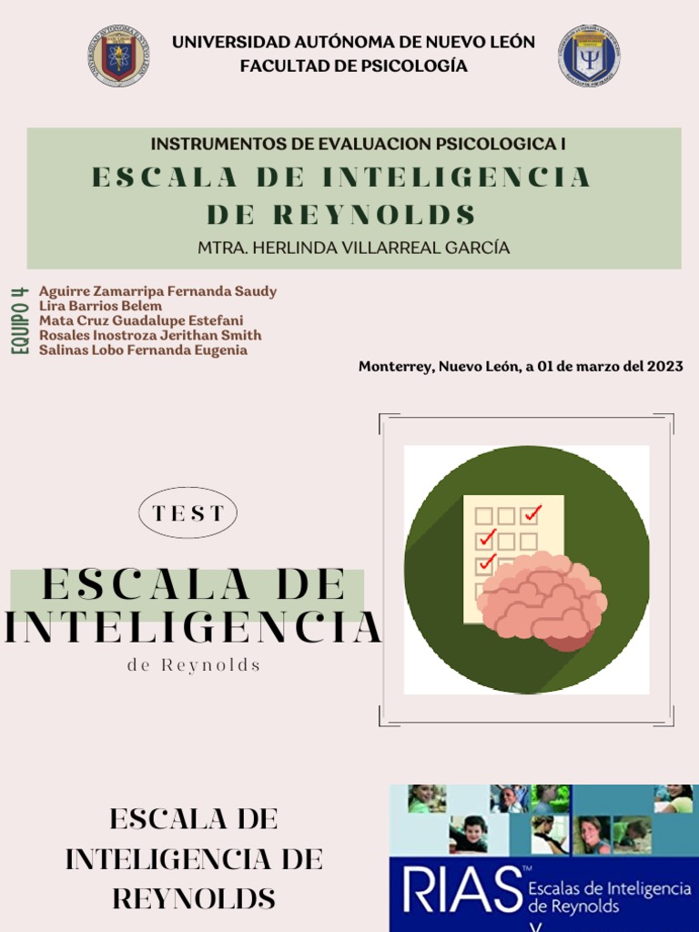 Escala de Inteligencia de Reynolds | PDF | Inteligencia | Neurociencia