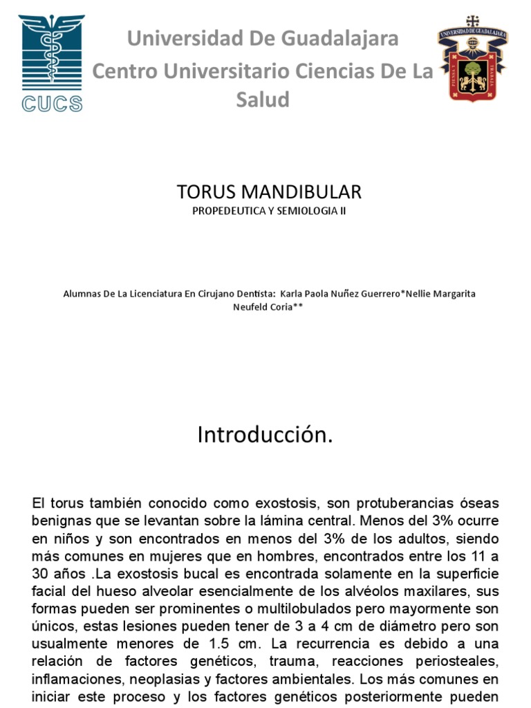 Torus Mandibular | PDF | Medicina | Enfermedades y trastornos