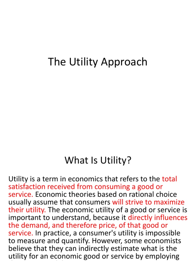 Lec-5 (The Utility Approach) PDF | PDF | Utility | Economics