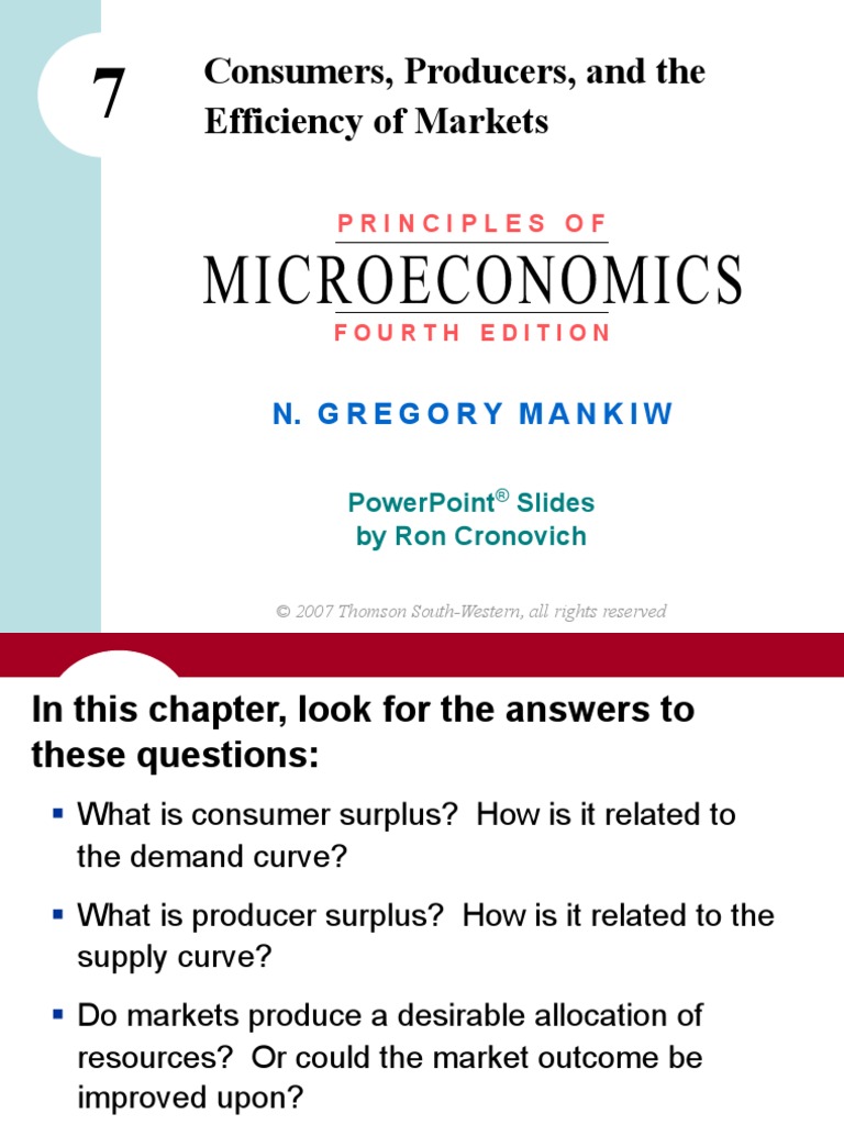 Chapter 07 Consumers, Producers and Efficiency of Markets PDF | PDF ...