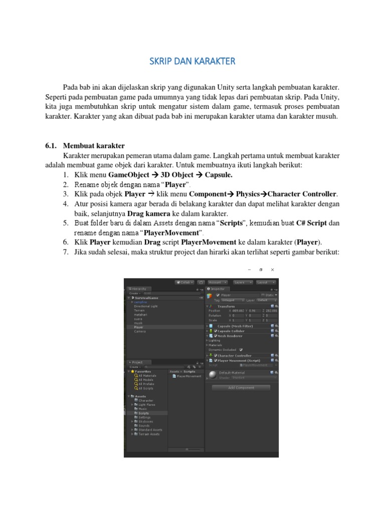 Skrip dan Pembuatan Karakter Game Unity | PDF | Komputer | Teknologi ...