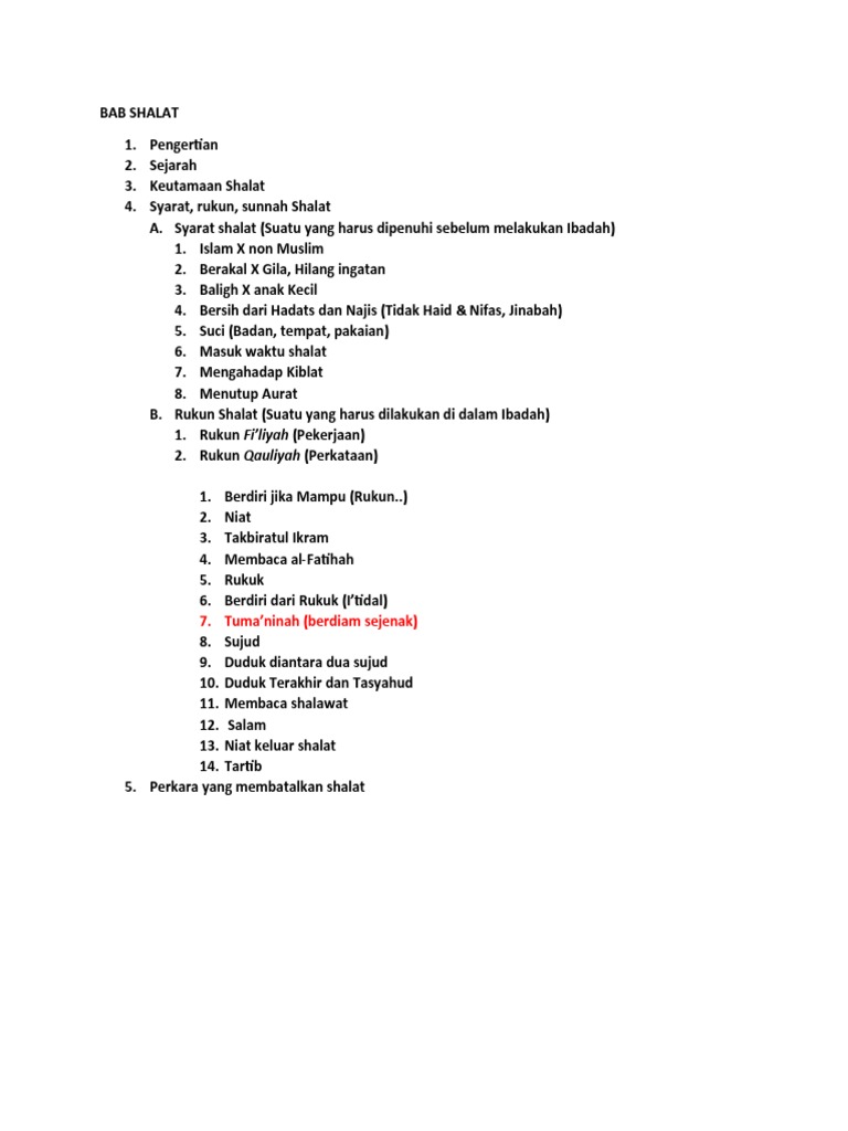 Bab Shalat | PDF