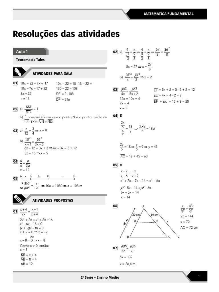 Matemática Básica - 2 Série em | PDF