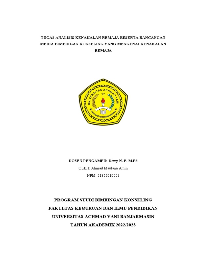 Analisis Kenakalan Remaja dan Solusi | PDF