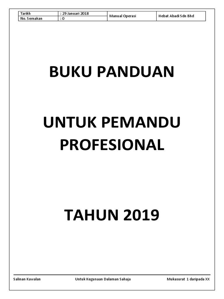 BUKU PANDUAN BAGI PEMANDU PROFESSIONAL - Sample | PDF
