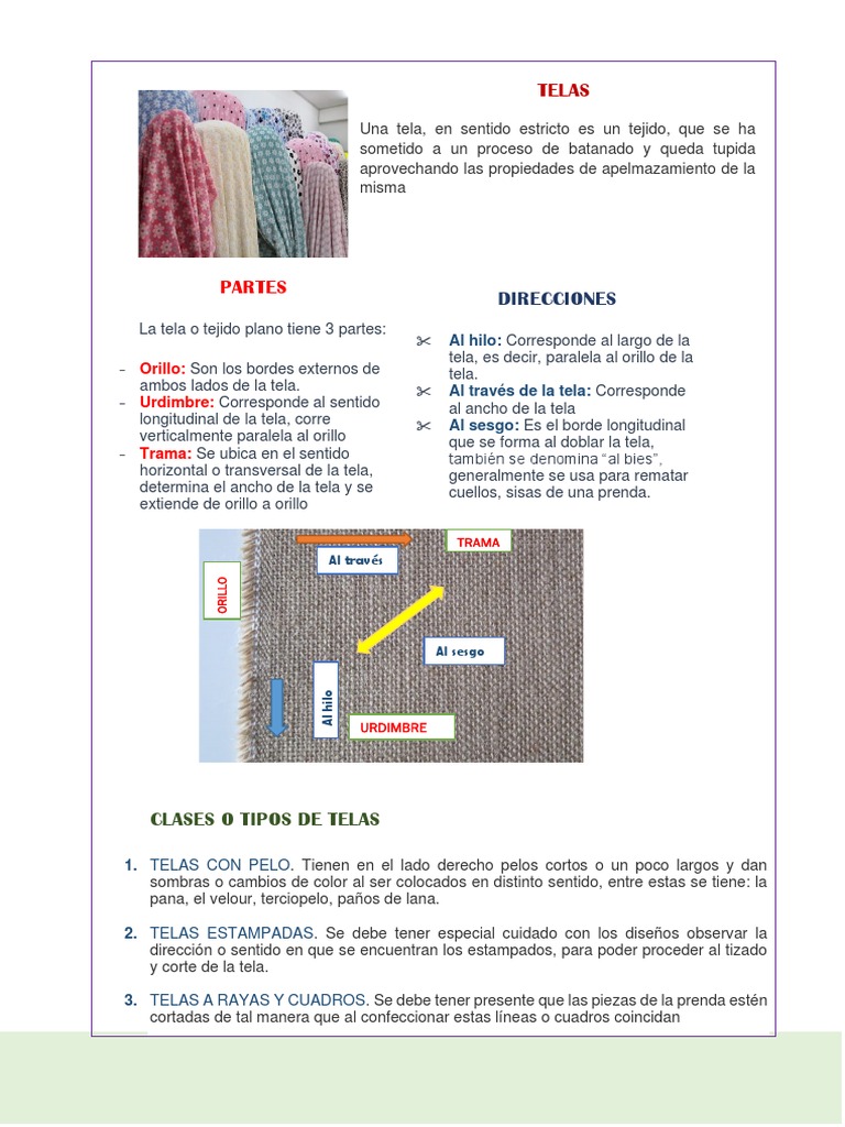 Guía Básica de Telas y Tejidos | PDF | Textiles | Ropa