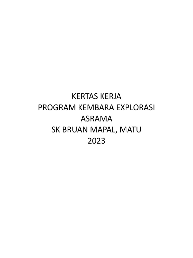 KERTAS KERJA Explorasi Asrama | PDF