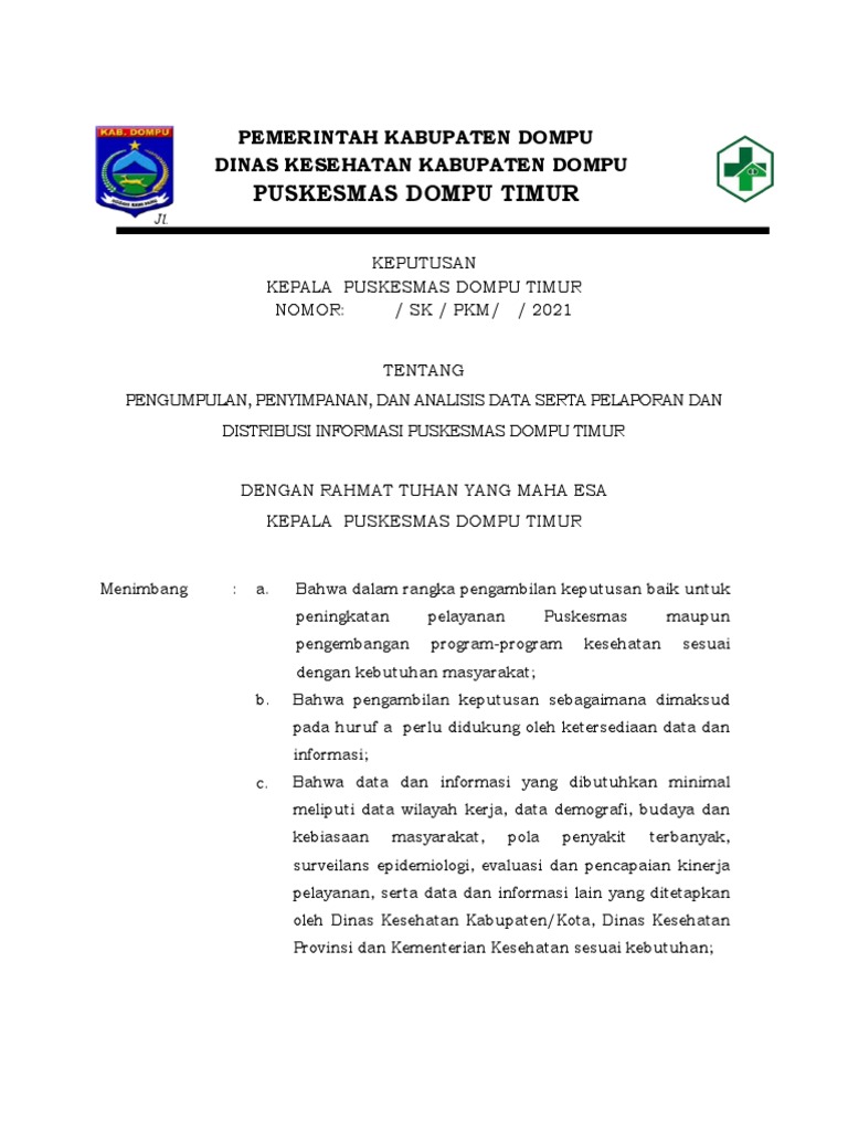 SK TTG Pengumpulan, Penyimpanan Dan Analisis Data Serta Pelaporan Dan Distribusi Informasi | PDF