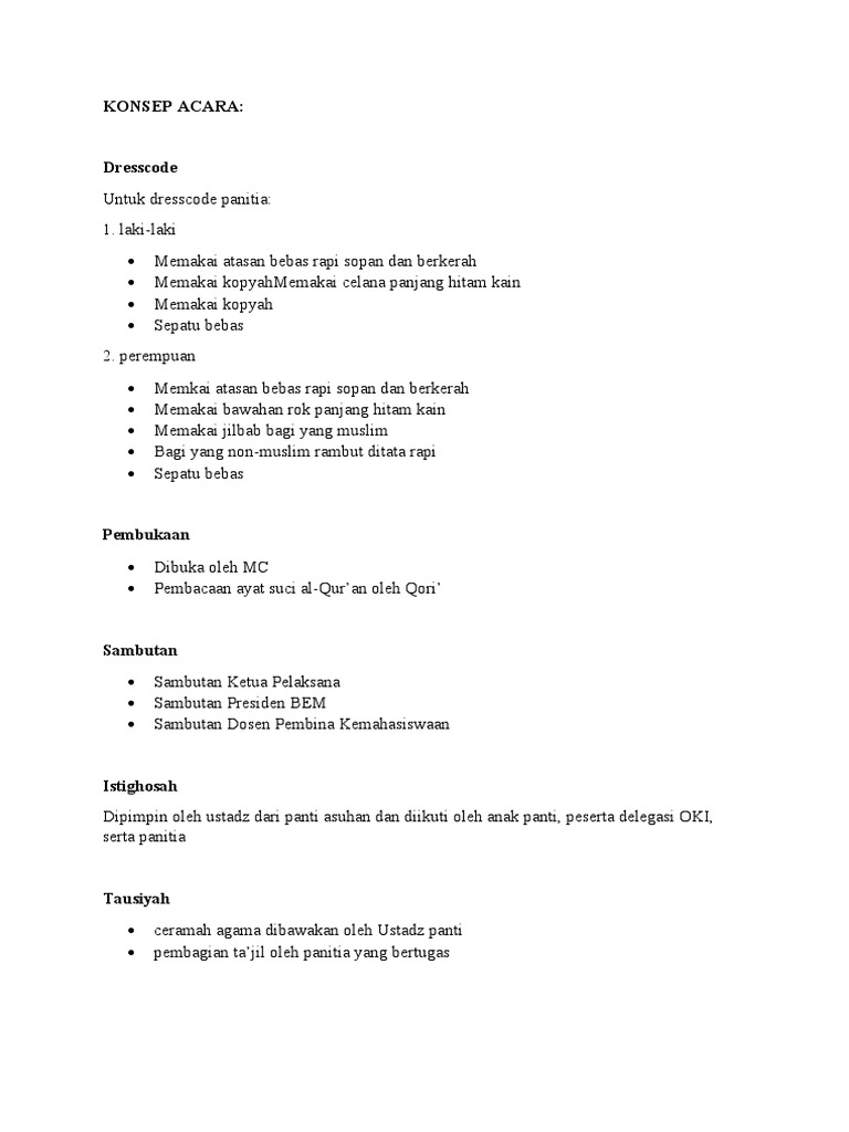 KONSEP ACARA Bukber Sekber | PDF | Agama & Spiritualitas