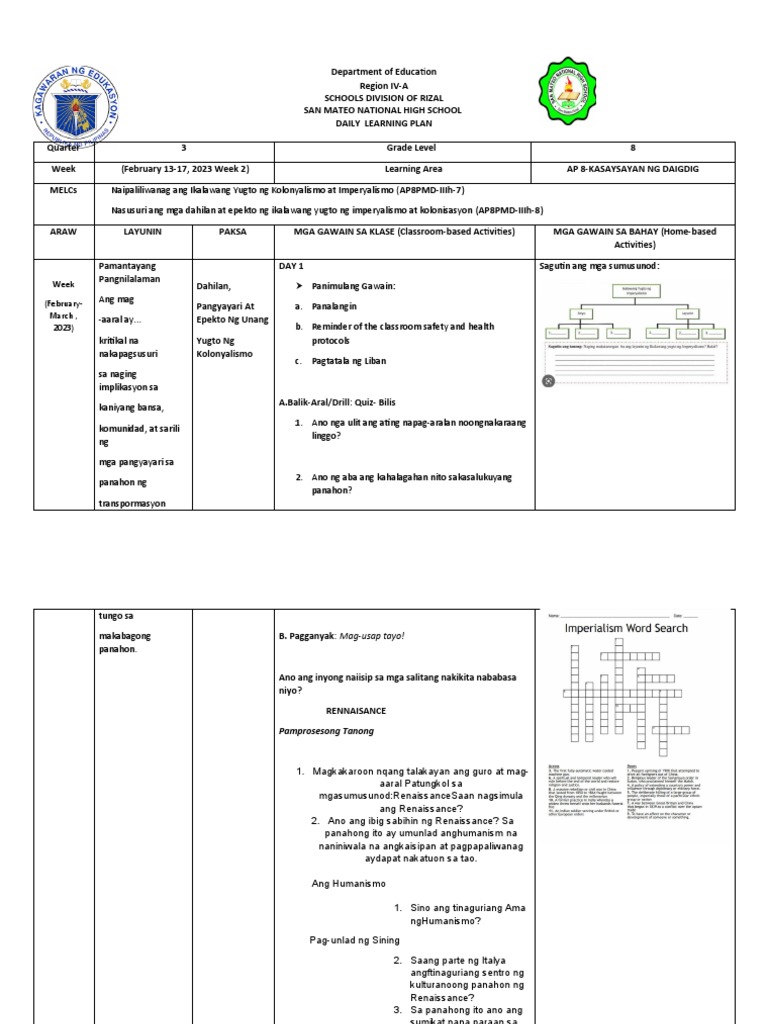 AP 8 DLP Q3 Week 2 | PDF