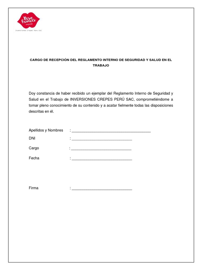 Cargo de Entrega RISST | PDF