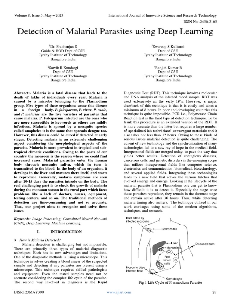 Detection Of Malarial Parasites Using Deep Learning Pdf Malaria Image Segmentation