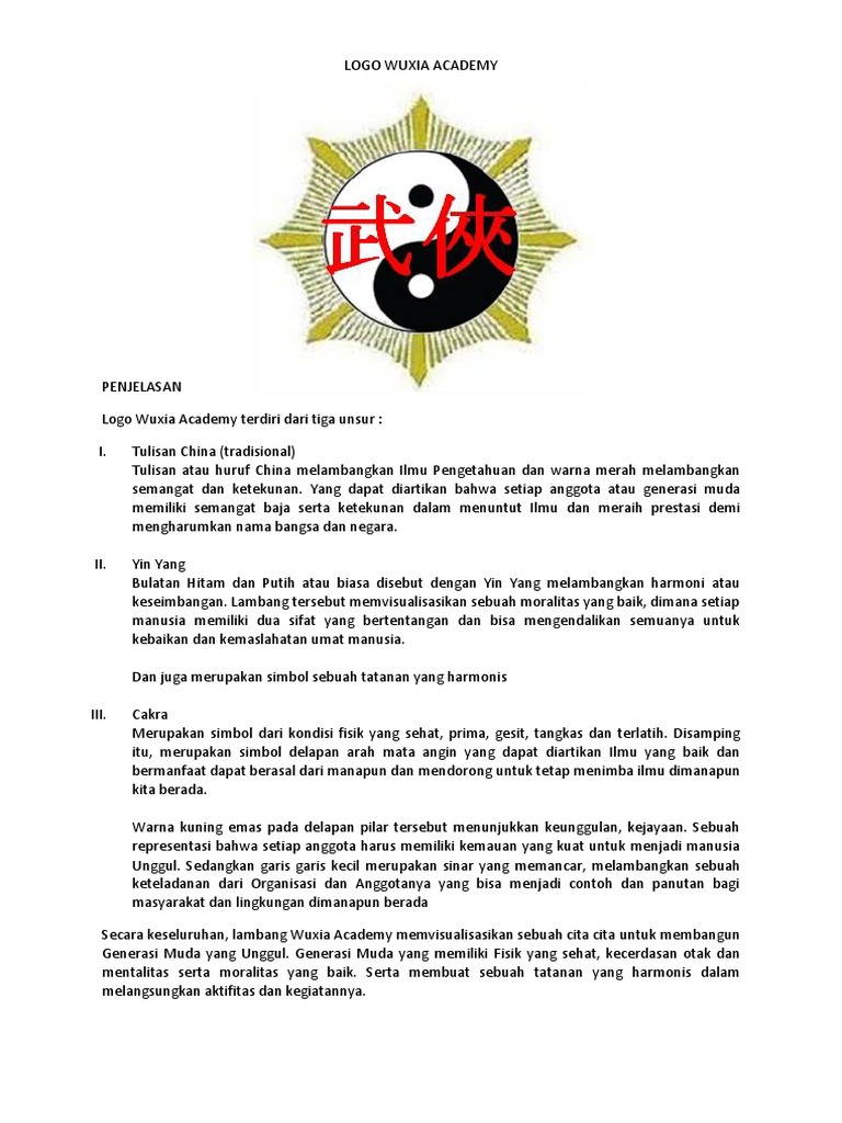 Logo Wuxia Academy Dan Penjelasannya | PDF