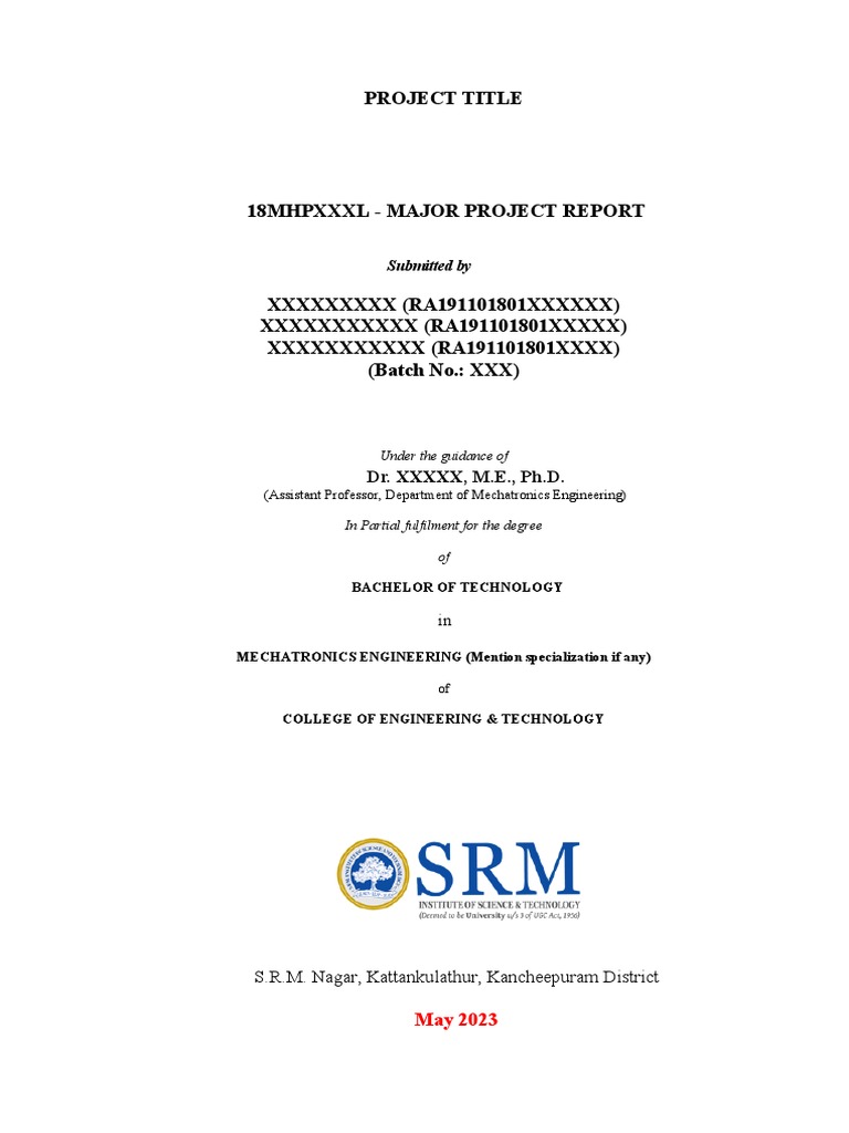 Project Guide Line | PDF | Physical Sciences | Physical Chemistry