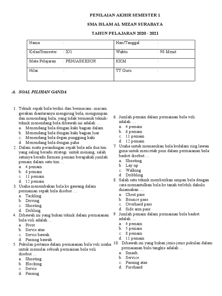 Pas 1 Kelas 10 | PDF