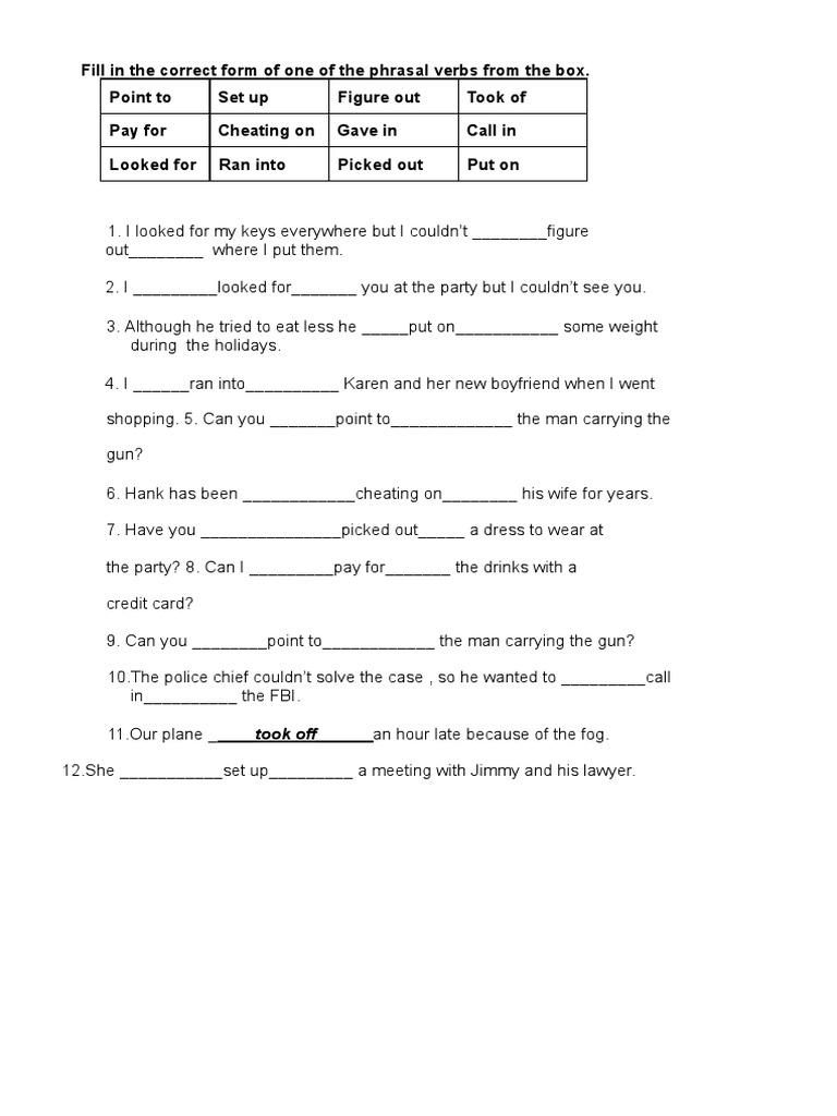 phrasal verbs activity | PDF