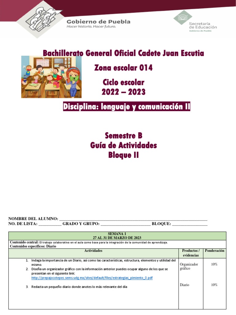 Guía de Actv - BII Lenguaje y Comunicación II | PDF | Cognición | Aprendizaje