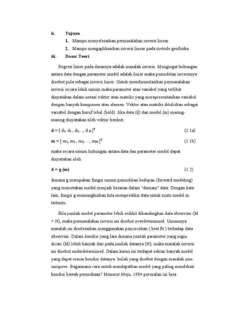 Inversi Linear untuk Metode Geofisika | PDF | Sains & Matematika | Komputer