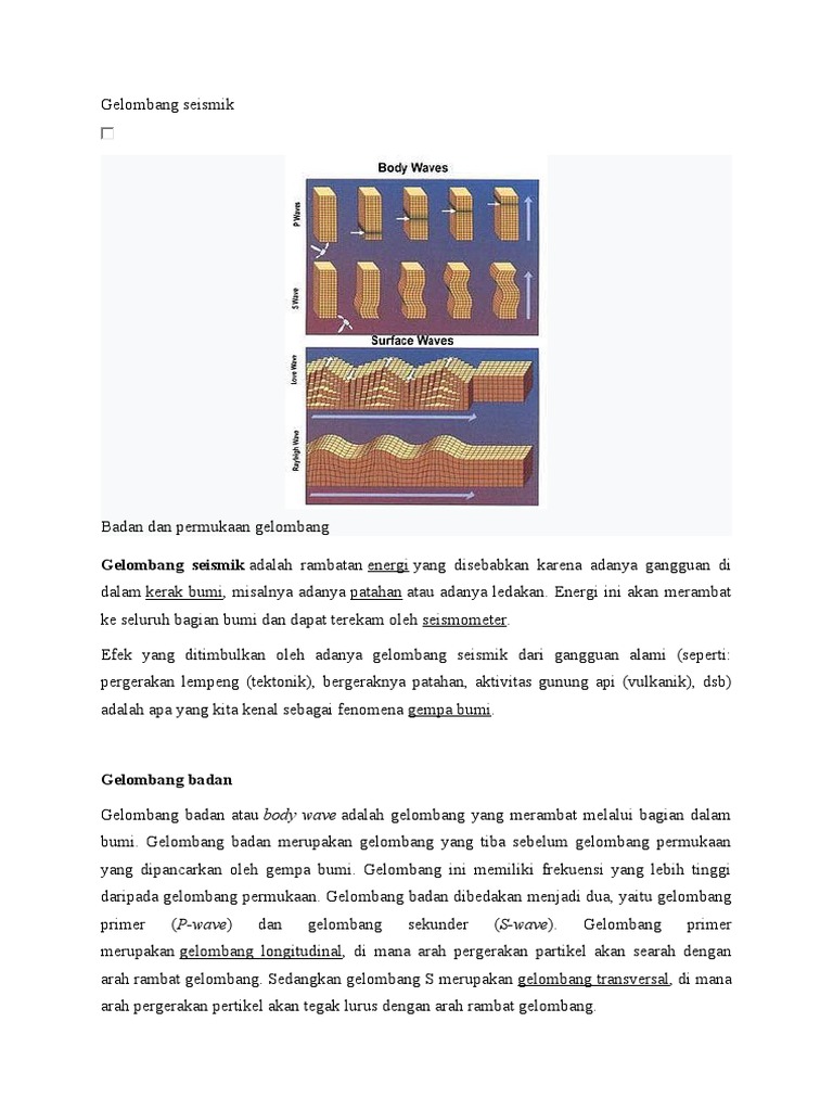 Gelombang Seismik dan Jenisnya | PDF | Dewasa Muda