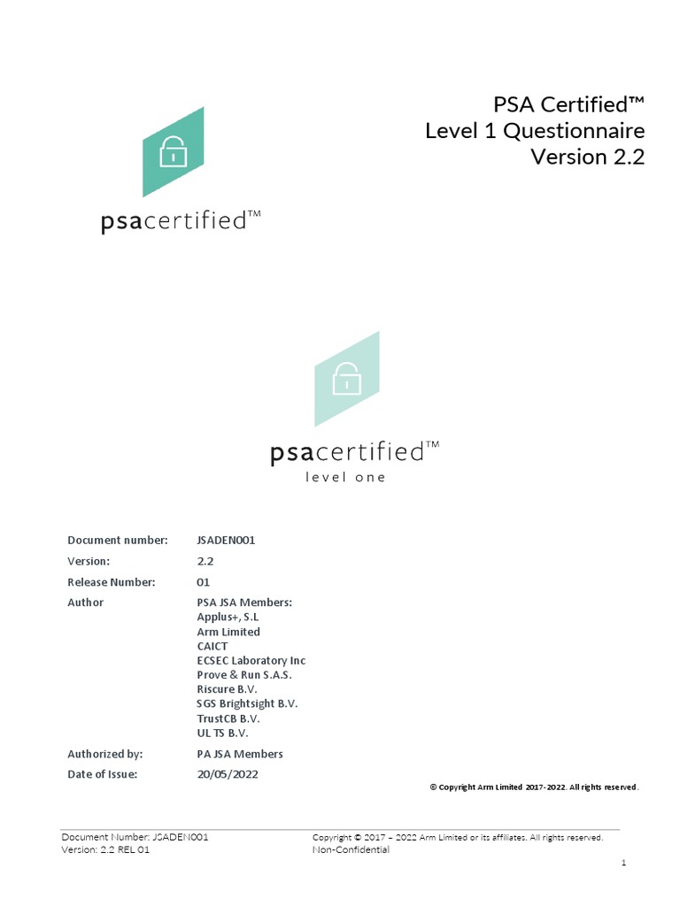 Jsaden001 Psa Certified Level 1 2.2 Rel 01 | PDF | Computer Security ...