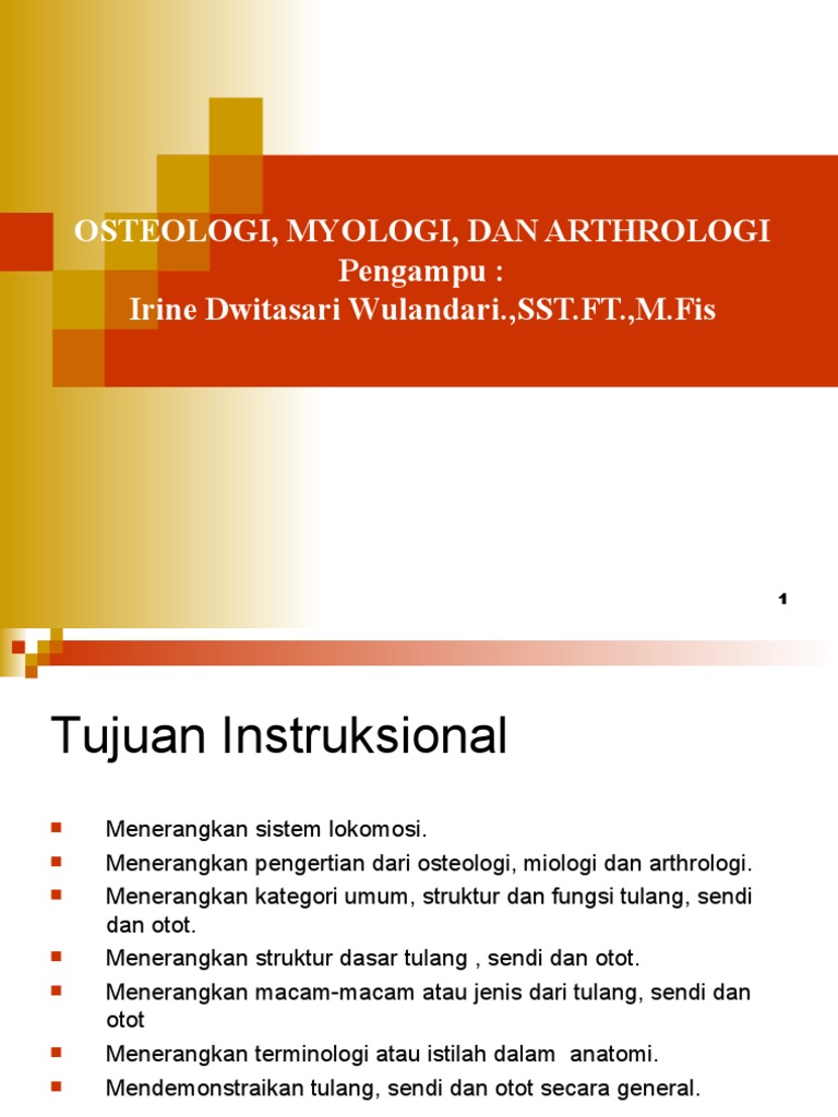 Osteologi, Myologi, Arthrologi | PDF