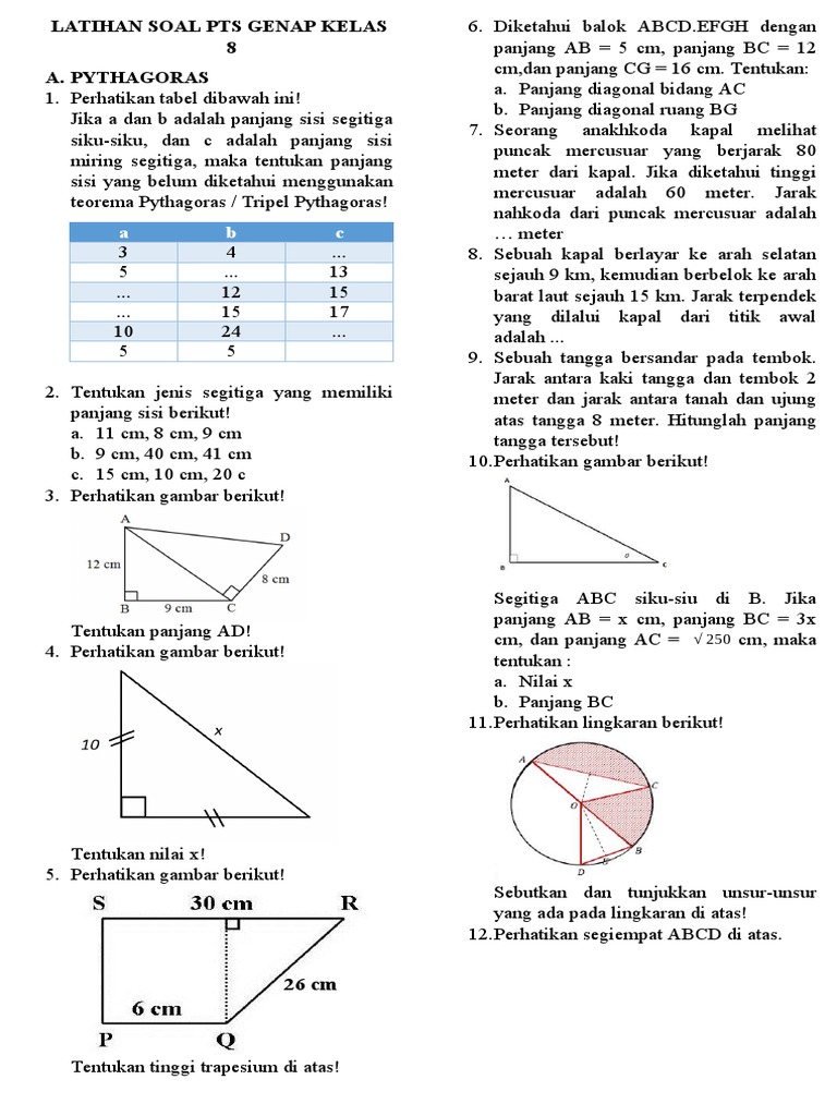 Latihan Soal PTS Genap Kelas 8 2022 2023 | PDF